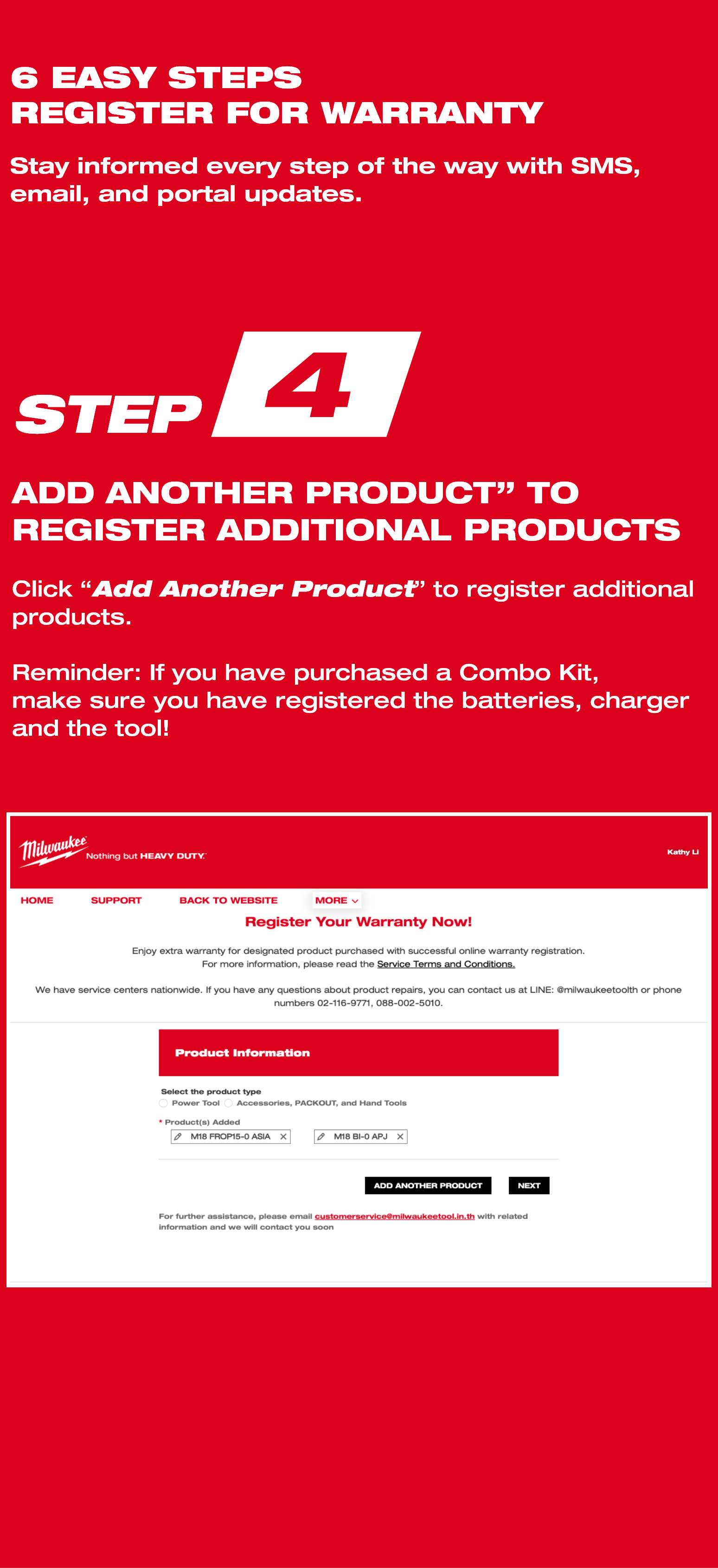 Warranty Registration | Milwaukee Tool Asia